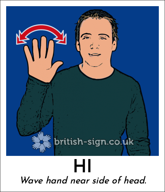 Hi in British Sign Language (BSL)