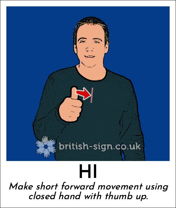 Hi in British Sign Language (BSL)