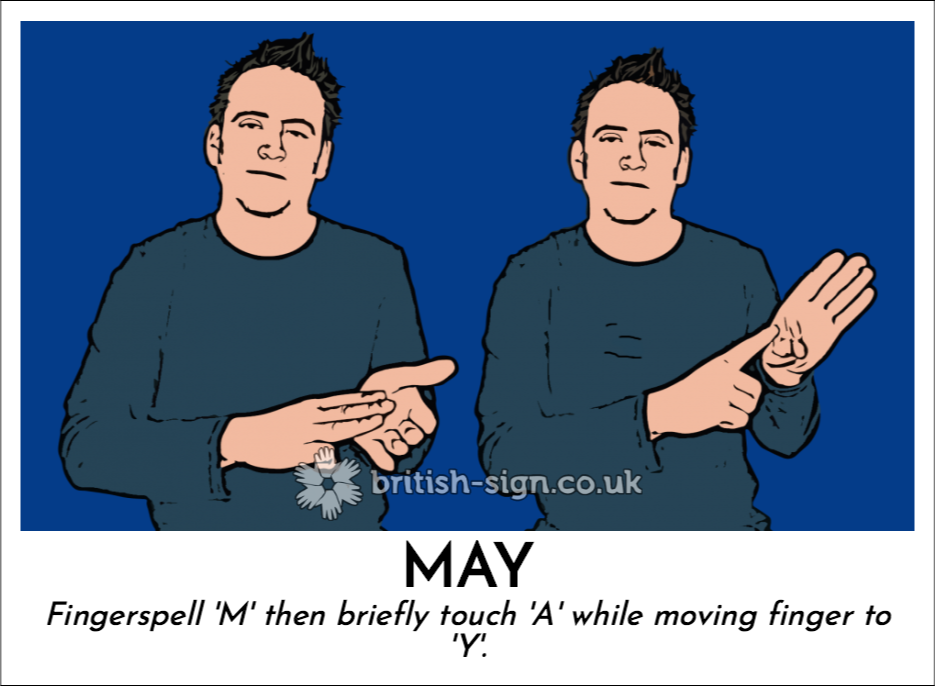 May in British Sign Language (BSL)