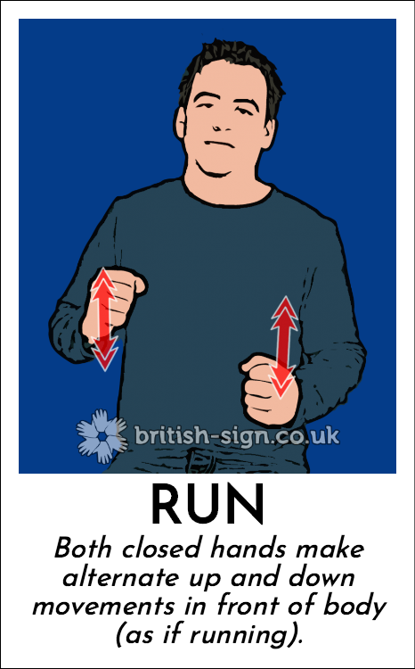 Run in British Sign Language (BSL)