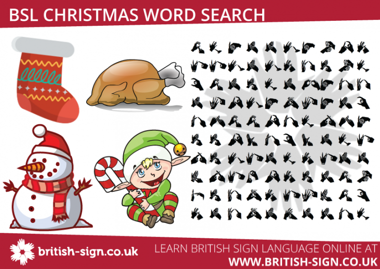 Christmas BSL Wordsearch - British Sign Language - Learn BSL Online